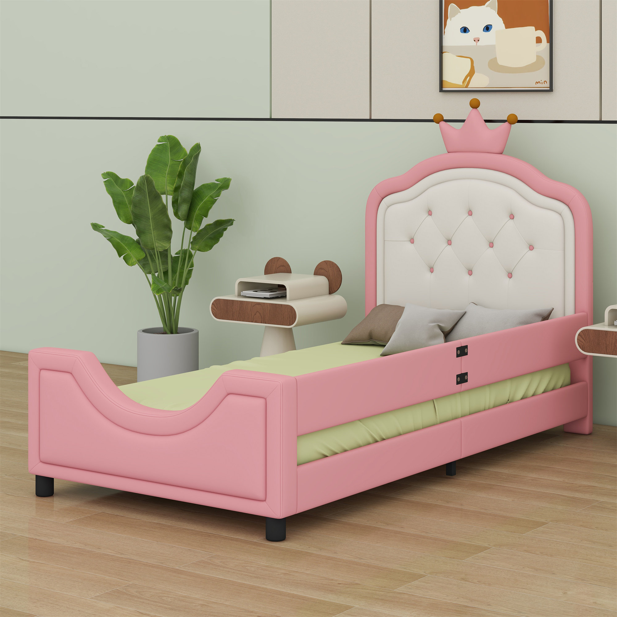 Williston Forge Cute Princess Upholstered Daybed Low To The Ground ...