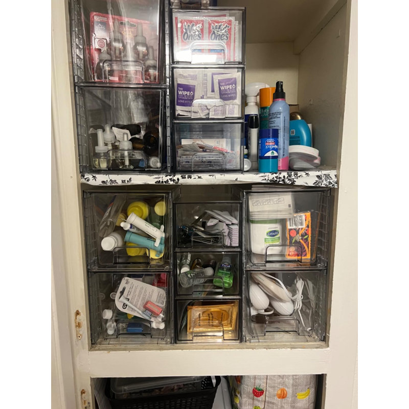 Rebrilliant 2 Pack Stackable Organzier Storage Drawers, Large Arcylic ...