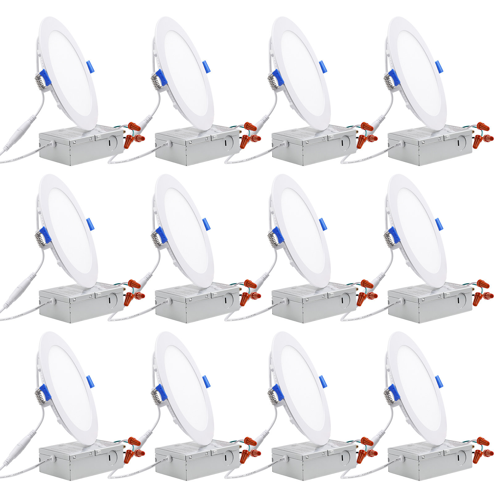 TORCHSTAR Commercial Grade 6" LED Recessed Ceiling Lights with J-Box ...