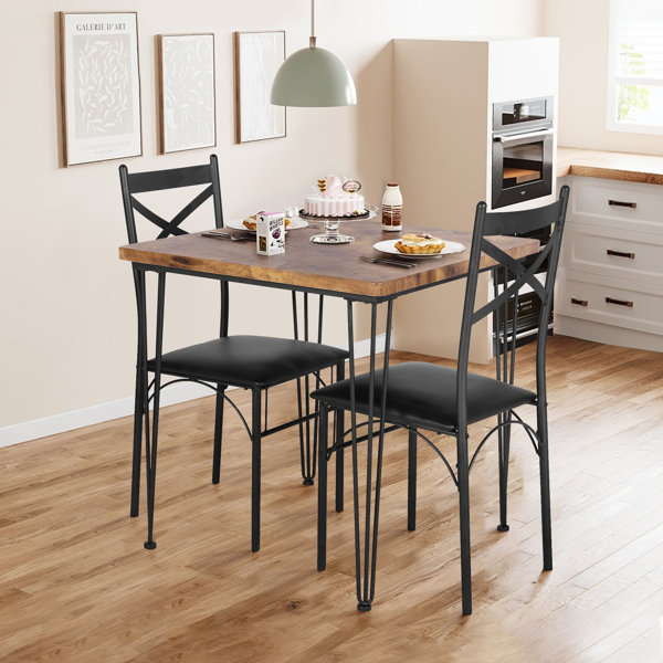 17 Stories Dining Table Set For 2, 3 Piece Kitchen Table Set With 2 ...