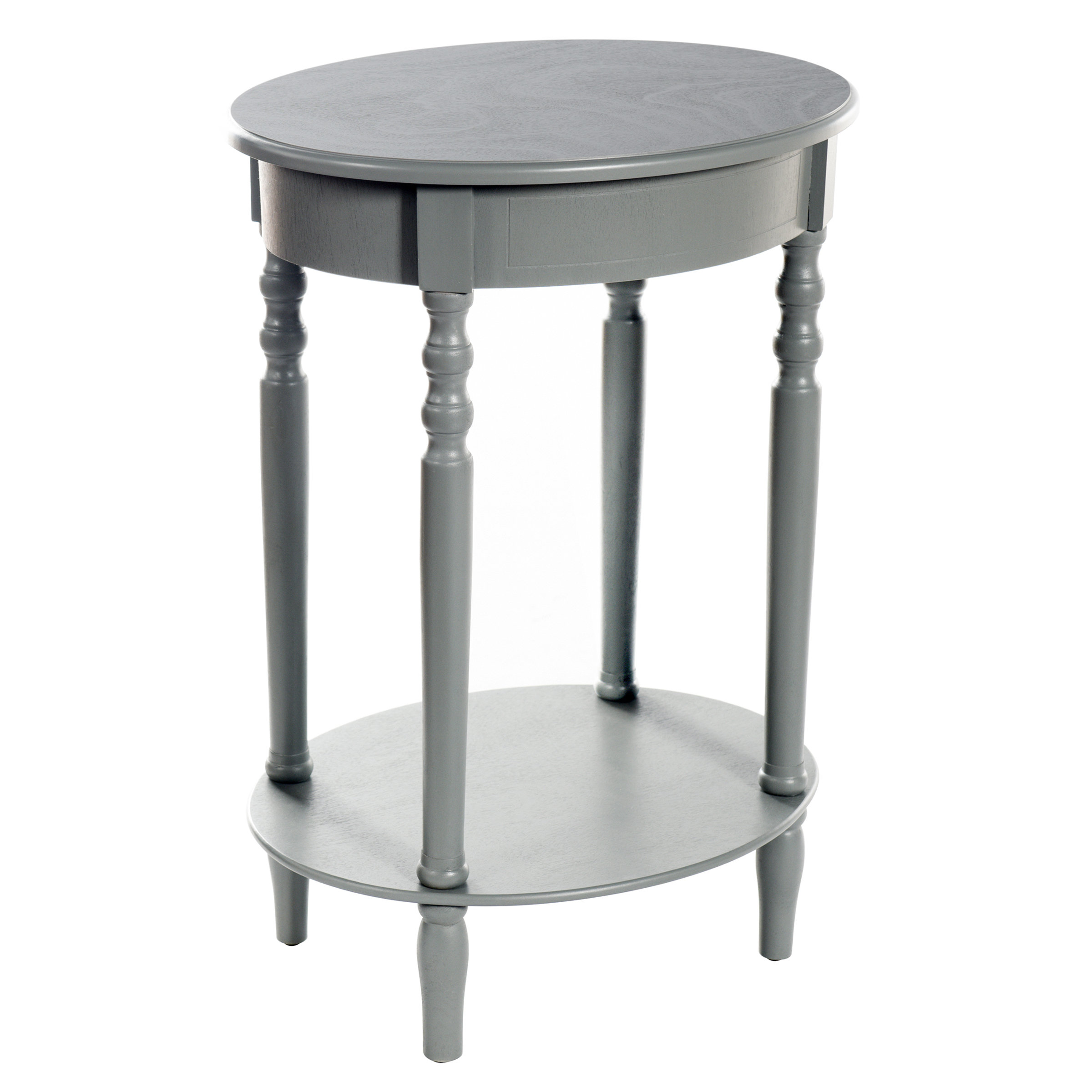 Charlton Home® Emmerich Collection Oval Accent Table with Storage Shelf ...