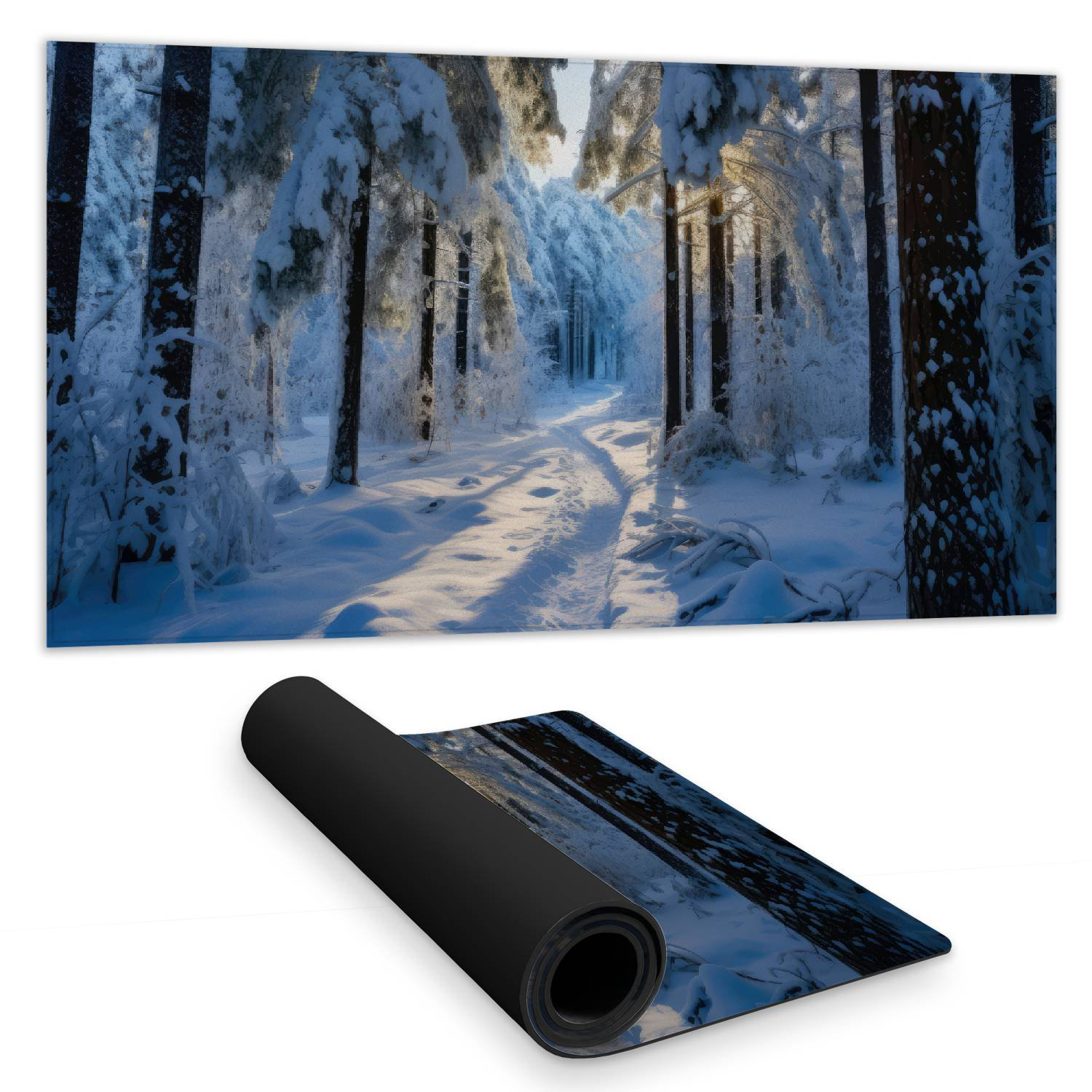 East Urban Home Snowy path - 15.75"x31.50" Desk mat | Wayfair