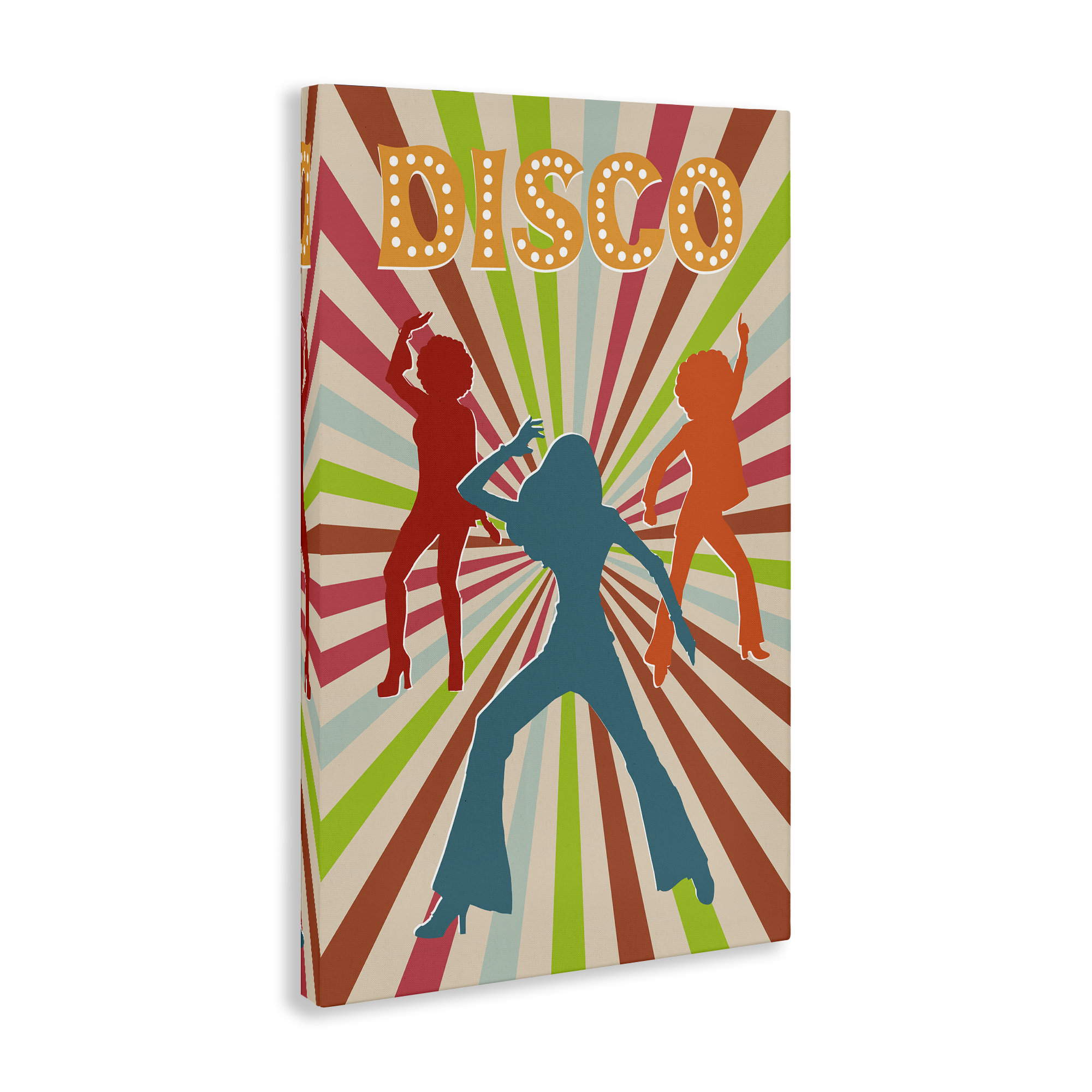 Dakota Fields Disco Dancers on Retro Stripes Canvas Wall Art, design by ...