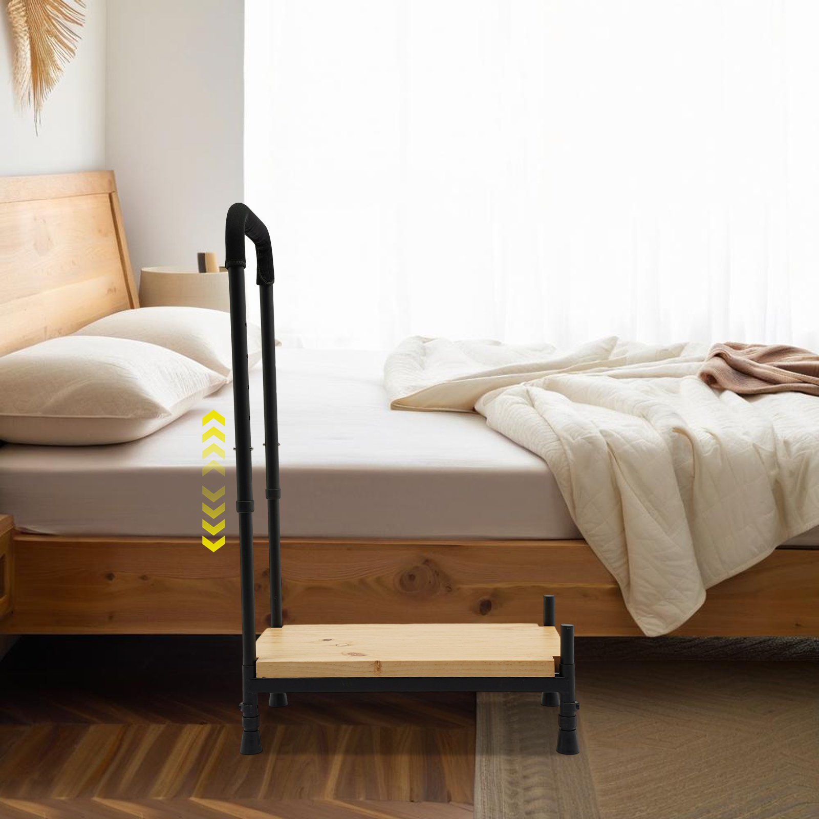 17 Stories Bed Steps For High Beds Adjustable Bedside Step Stool ...