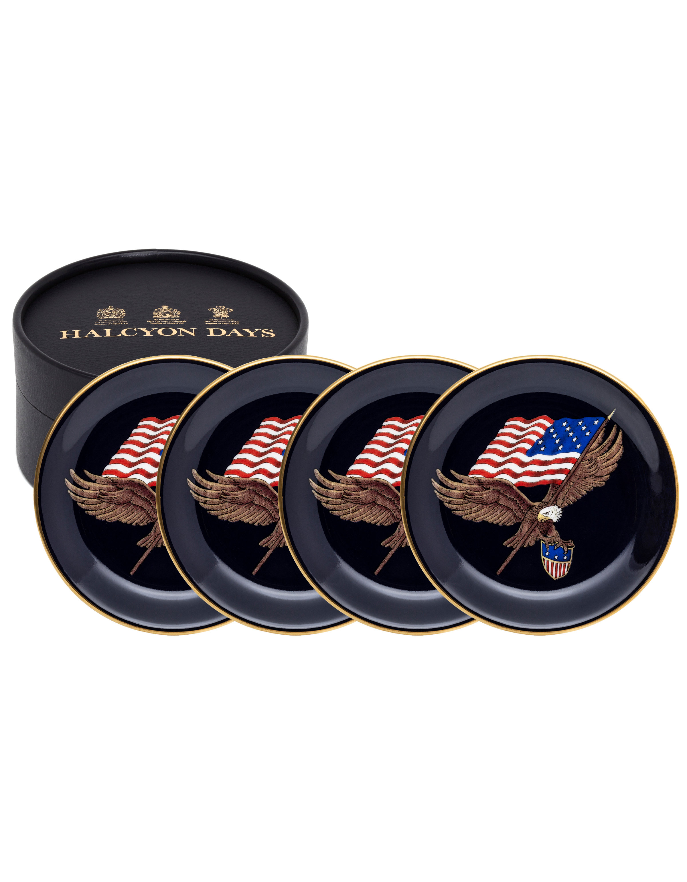 HALCYON DAYS Coasters Bone China Round 4 Piece Coaster Set | Wayfair