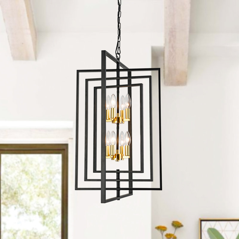 Corrigan Studio® Atavion 8-Light Lantern Square / Rectangle Chandelier ...