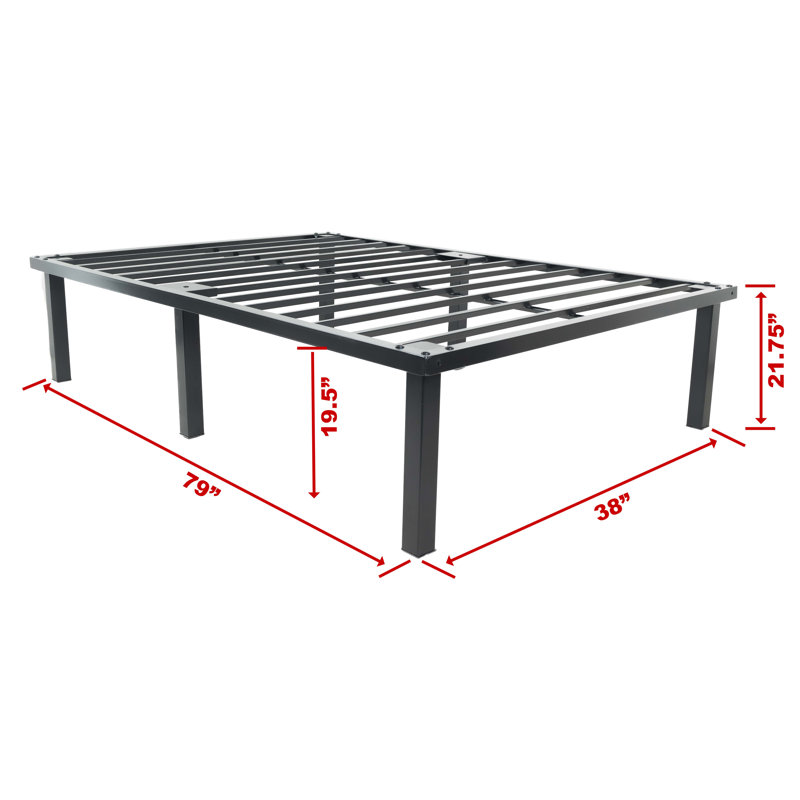 Ebern Designs Haiely Hotel Heavy Duty Steel Platform Bed Base with 2 ...