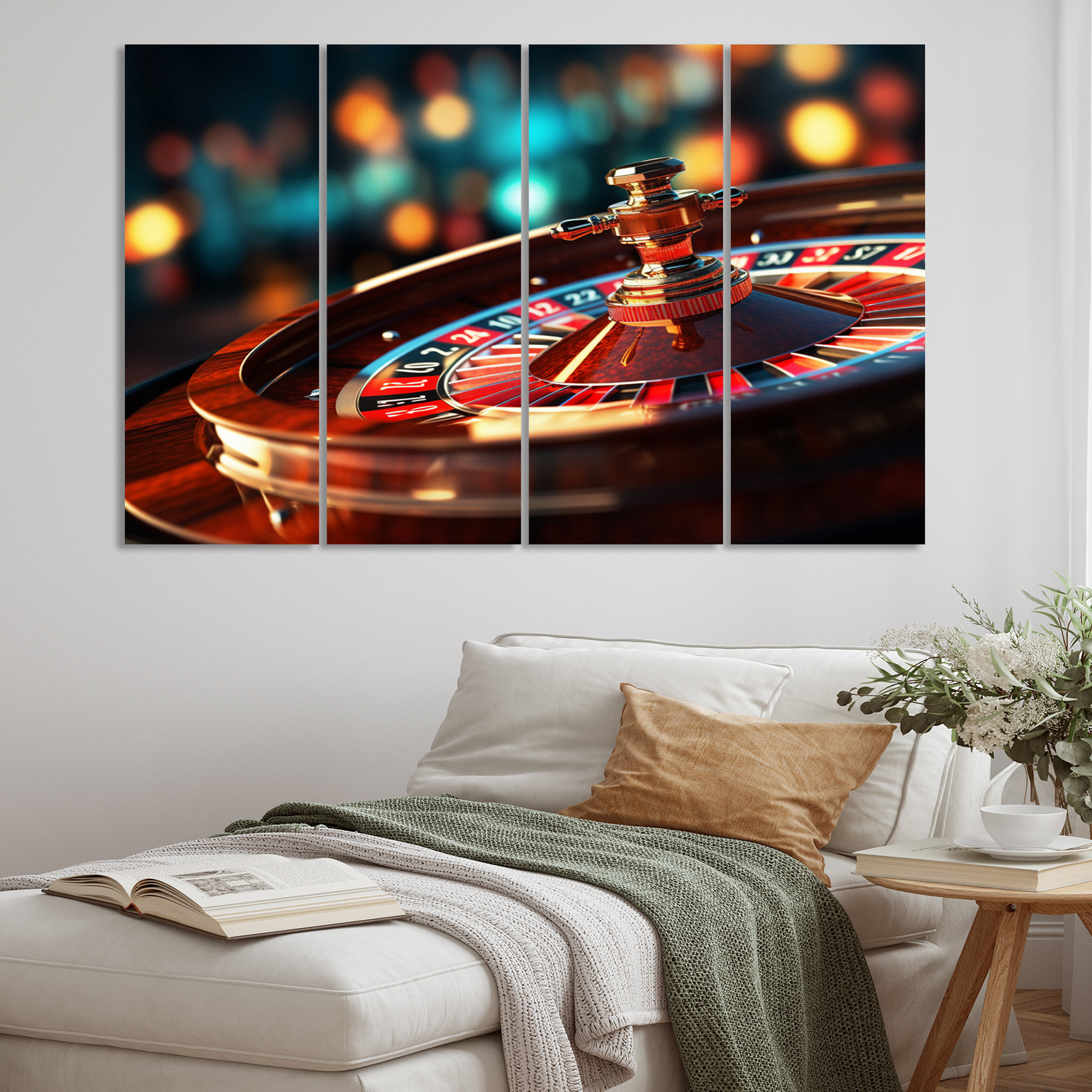 Ebern Designs Casino Royale Roulette III On Canvas 4 Pieces Print | Wayfair