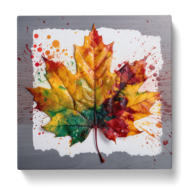 Marlow Home Co. Leaf Splatter Art - Wrapped Canvas | Wayfair.co.uk