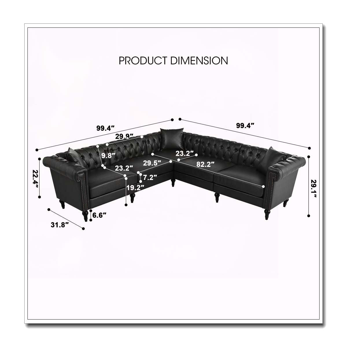 Charlton Home® Sectional Sofa Couch For Living Room, L Shaped ...