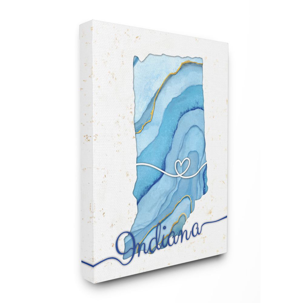 Ebern Designs 'Indiana Agate Blue US State Design' Graphic Art on ...
