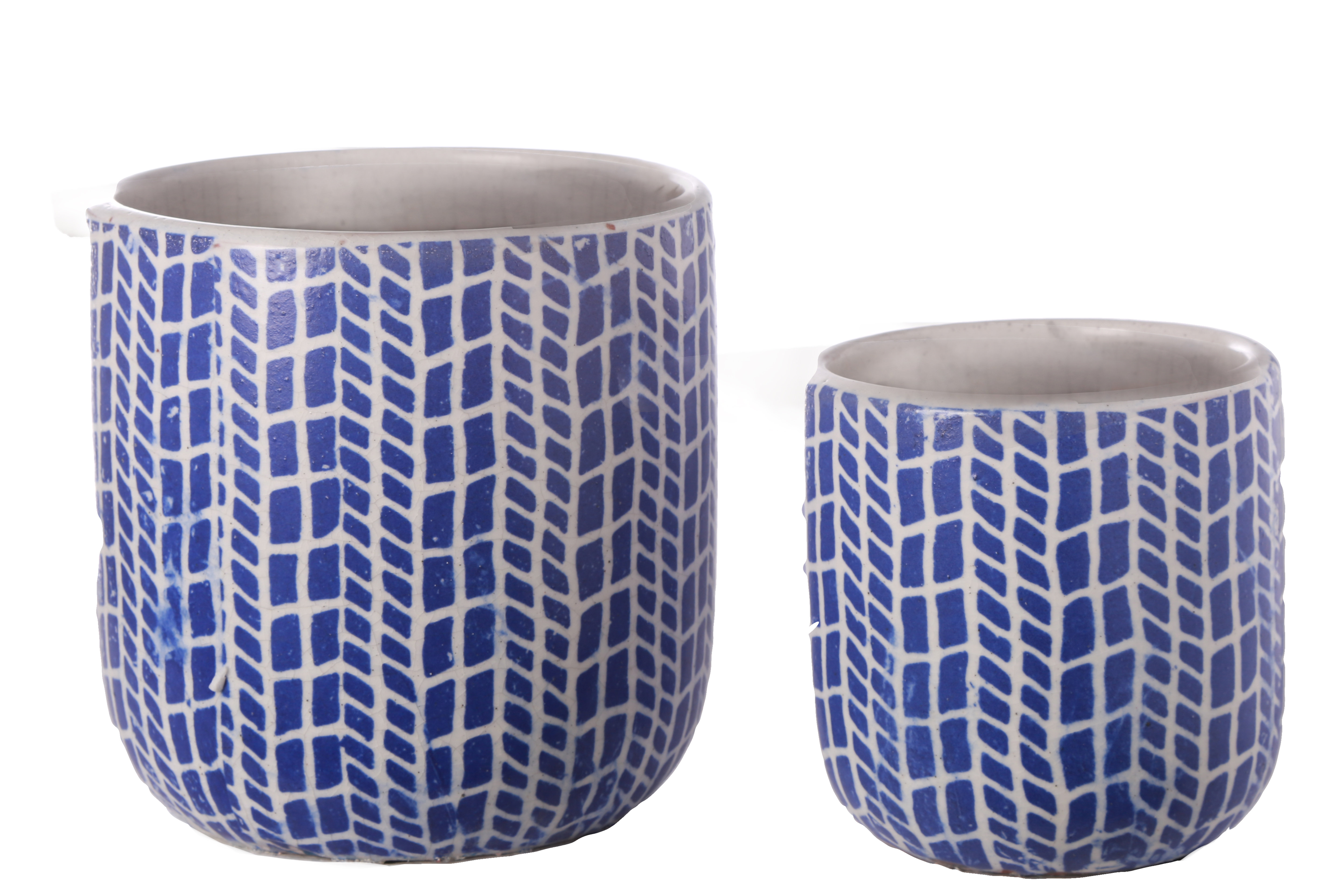 Dakota Fields Ceramic Round Pot Gloss Finish Blue | Wayfair