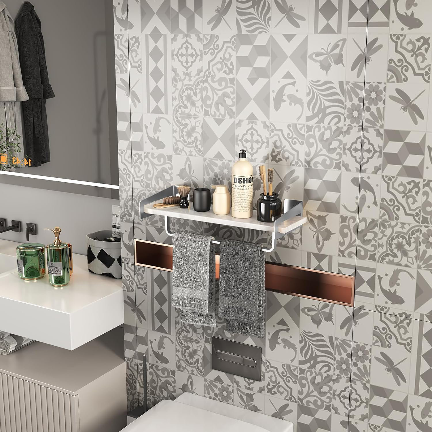 Rebrilliant Marble Bathroom Wall Shelf - Wayfair Canada