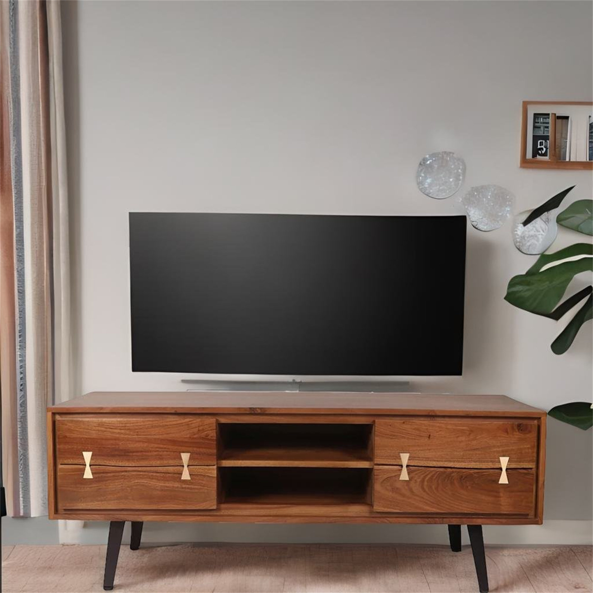 Orren Ellis Acacia Wood Tv Cabinet - Wayfair Canada