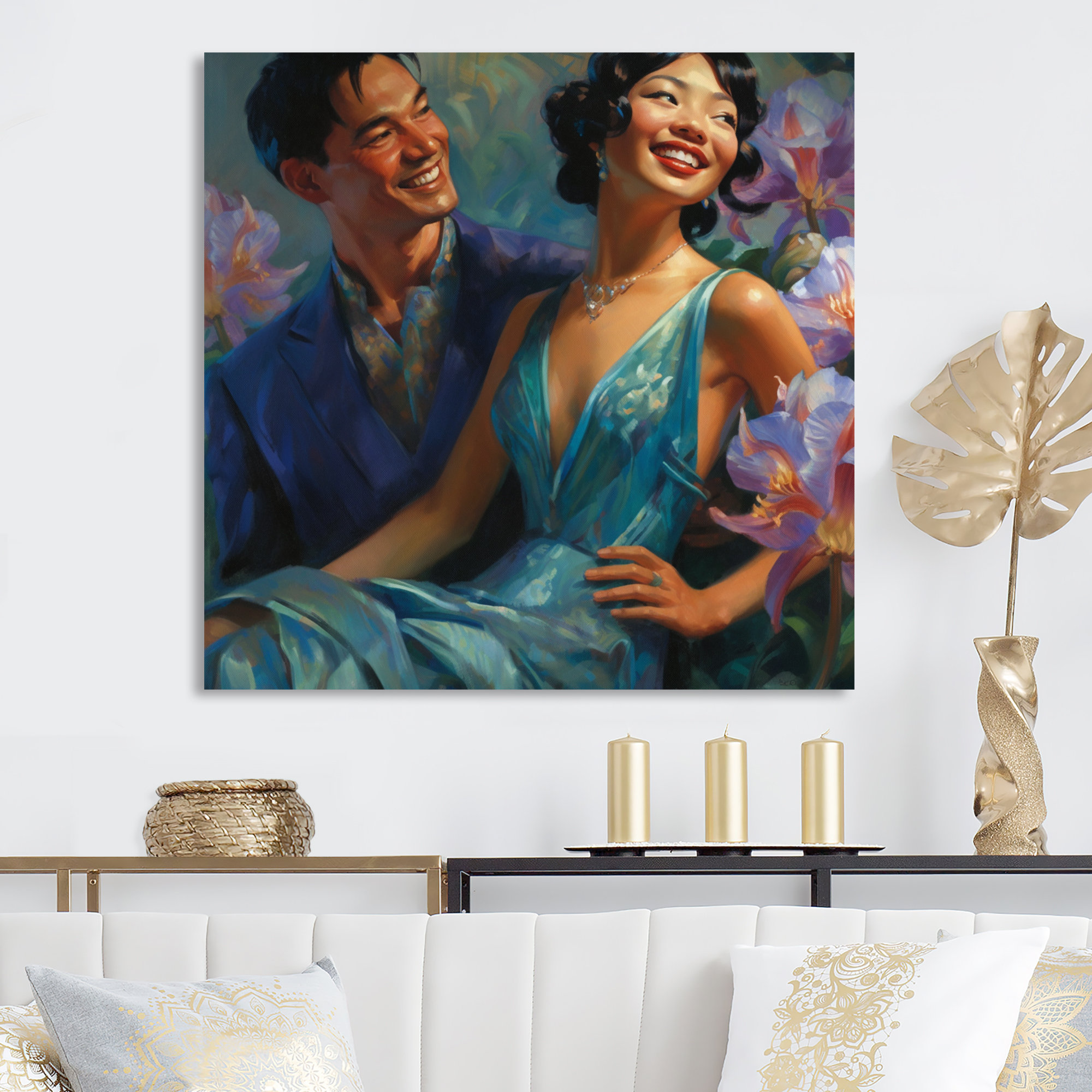 Red Barrel Studio Beautiful Asian Couple In Love V - Romantic Metal ...