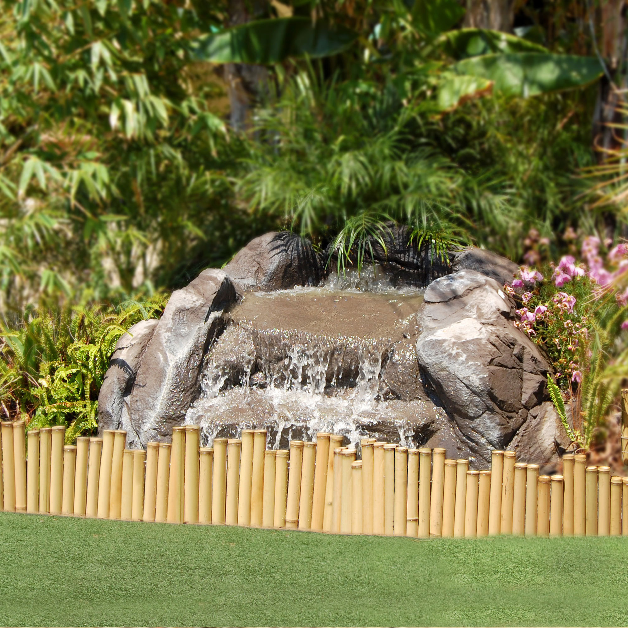 Backyard X-Scapes 8 in. H x 23 in. L Bamboo Borders Edging Natural ...