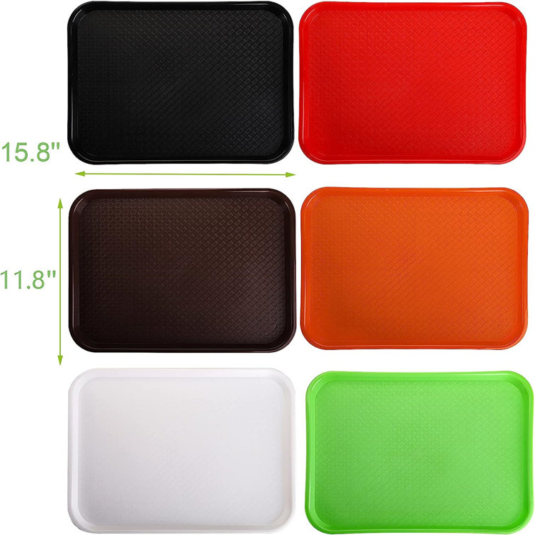 Latitude Run® 6 Pack Plastic Fast Food Trays, 16X12 Inches Restaurant ...