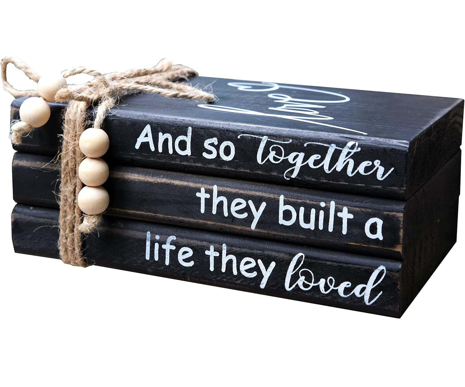 Lark Manor™ Farmhouse Wooden Decor Book Stack Rustic Faux Book Stacks ...