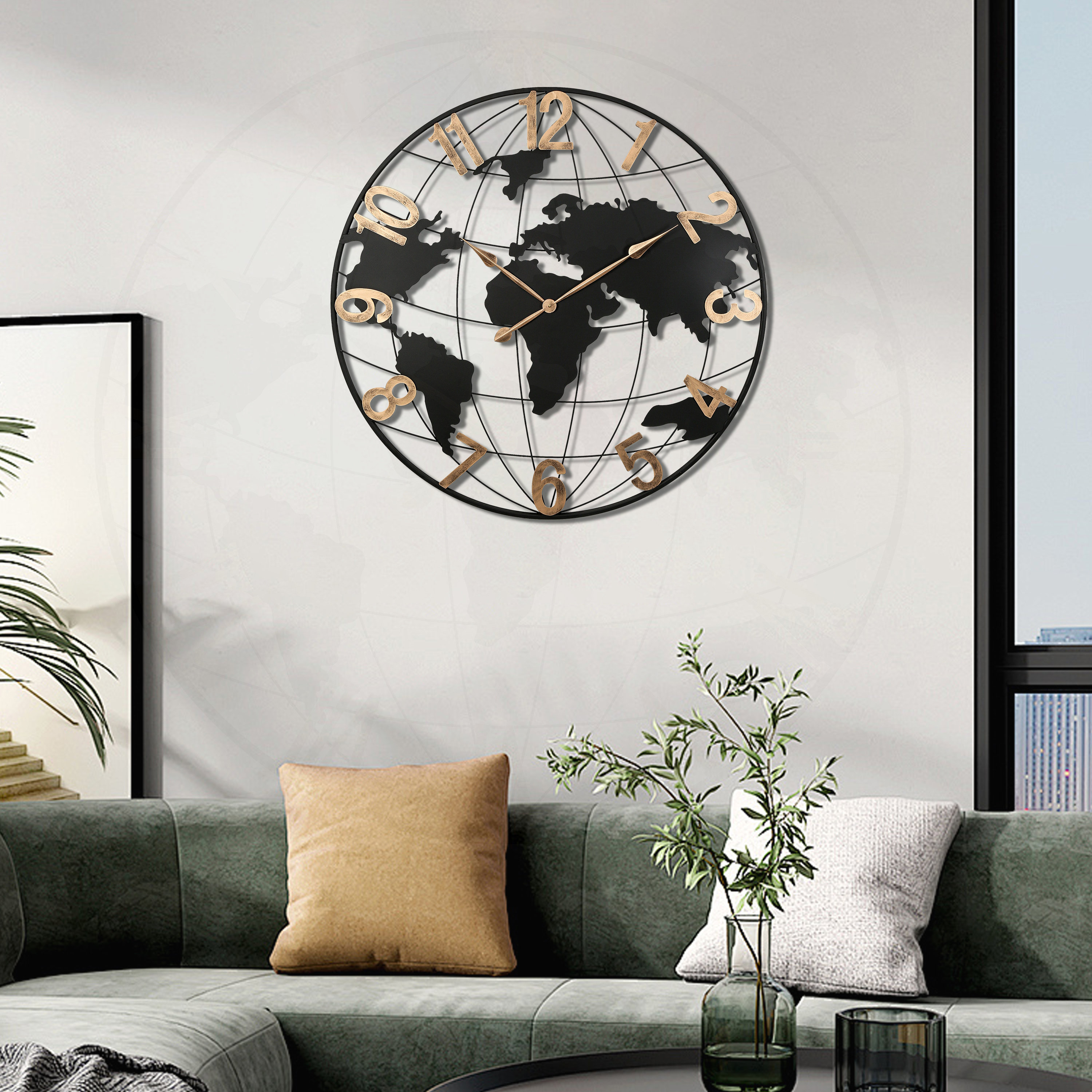 Trent Austin Design® 36 Inch Modern Silent World Map Wall Clock | Wayfair