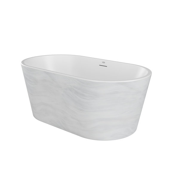 JACUZZI® CELESTE 59"x32" Freestanding Soaking Bath with Chrome & White ...