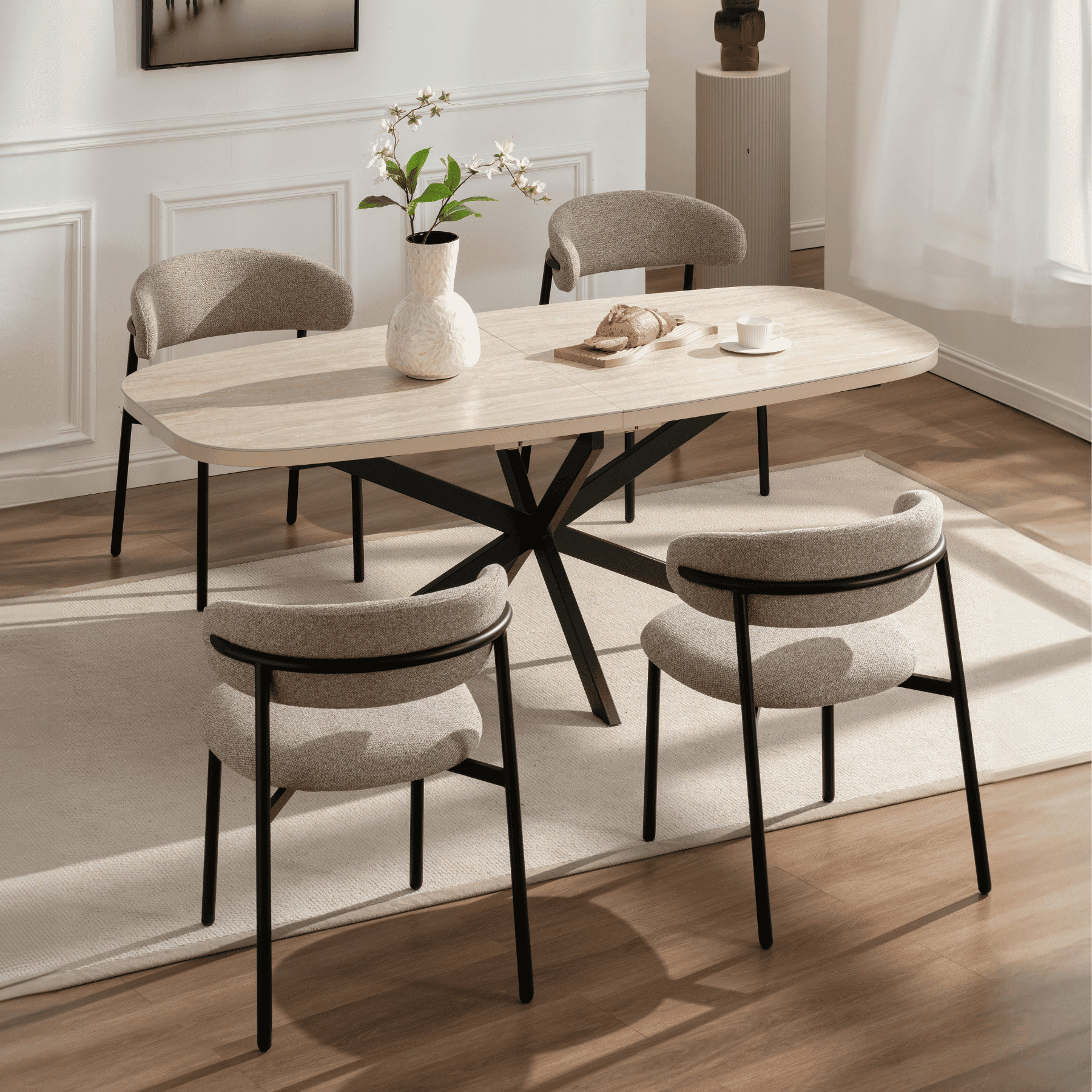 George Oliver Soulsbyville 180-200cm Extending Light Oak Effect Dining ...