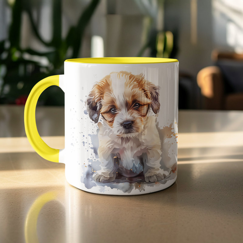 Fleur De Lis Living 11oz Watercolour German Shepherd Design Coffee Mug ...