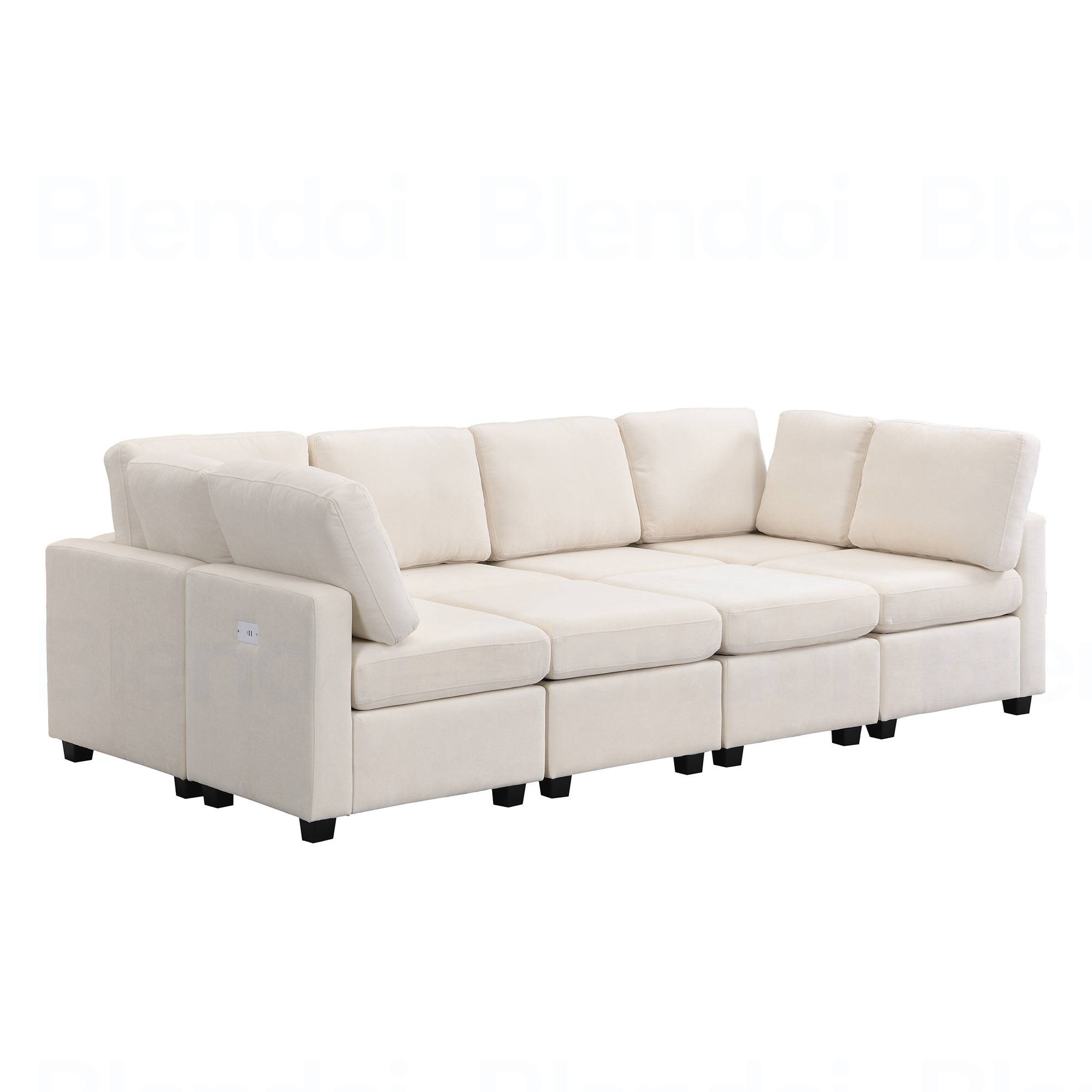 Ebern Designs 103 Inch U-shaped Sectional Sofa Couch with Two Movable ...