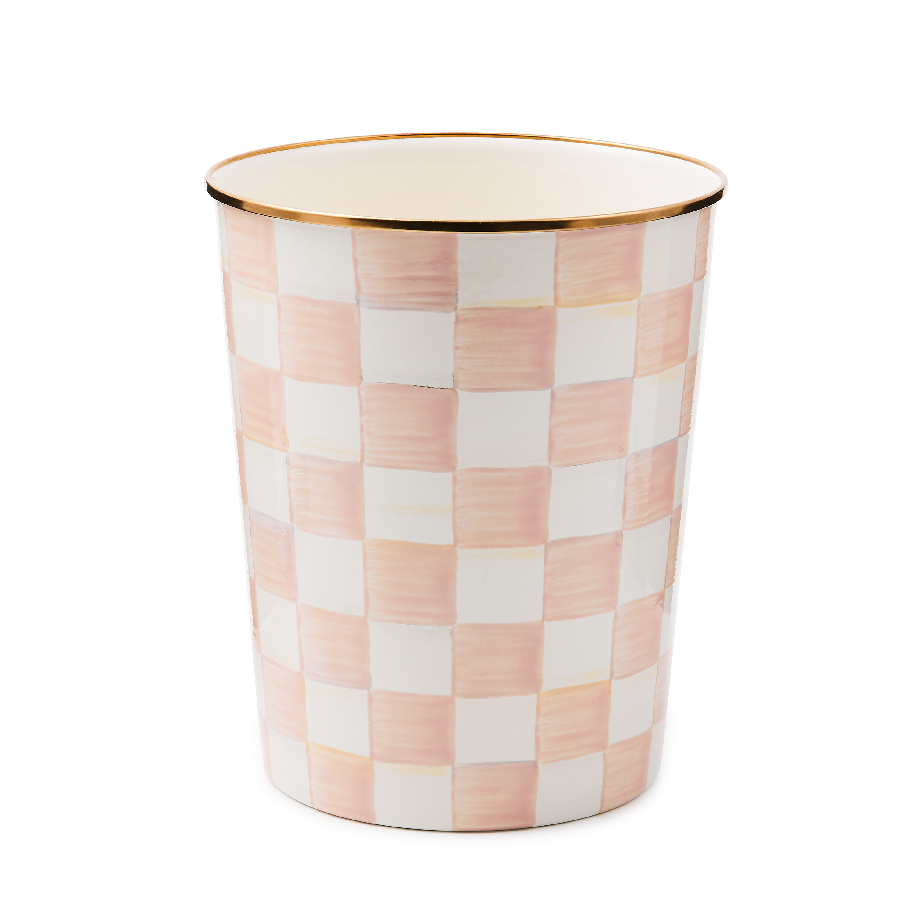 MacKenzie-Childs Rosy Check Waste Bin | Wayfair