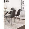 George Oliver Venu Mocha Brown Faux Leather Dining Chairs with Chrome ...