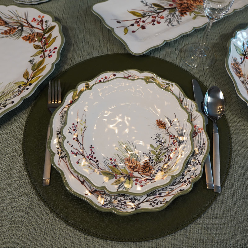 Certified International Winters Forest Set of 4 Dinner Plate 11 ...