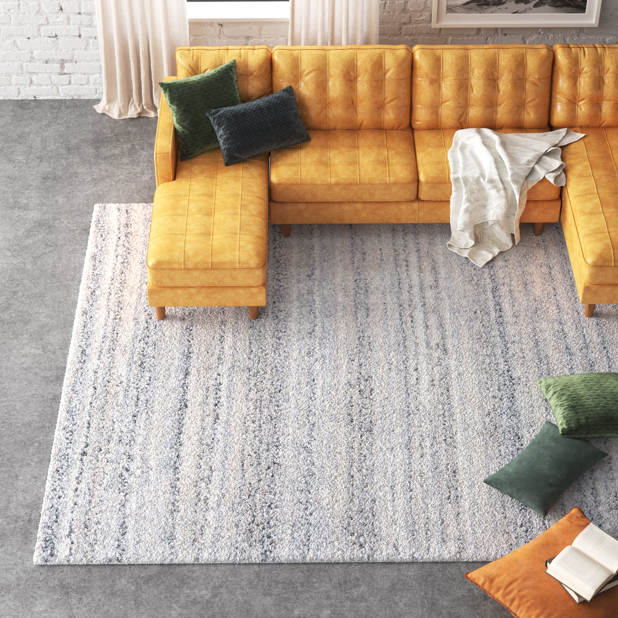 Steelside™ Mena Abstract Gray/Ivory Area Rug | Wayfair