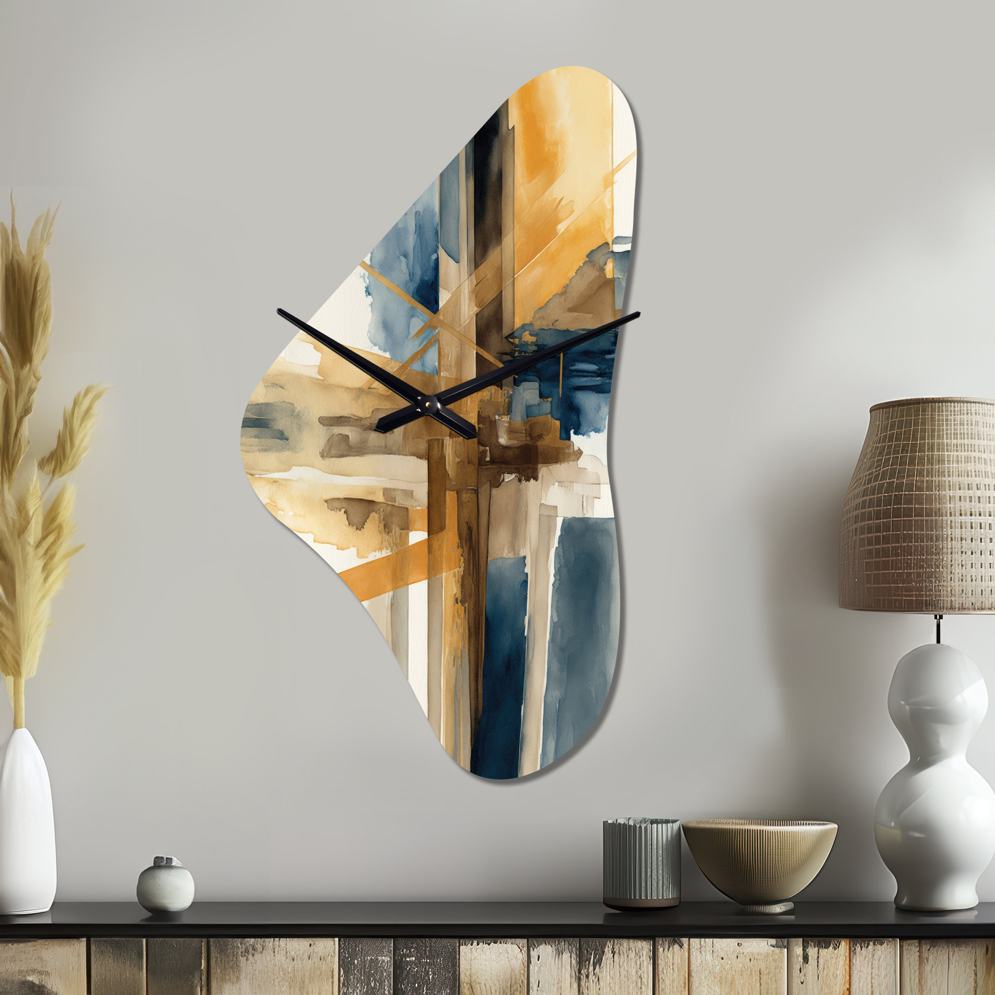 Design Art Modern Watercolor Abstract I - Abstract Spirals Irregular ...