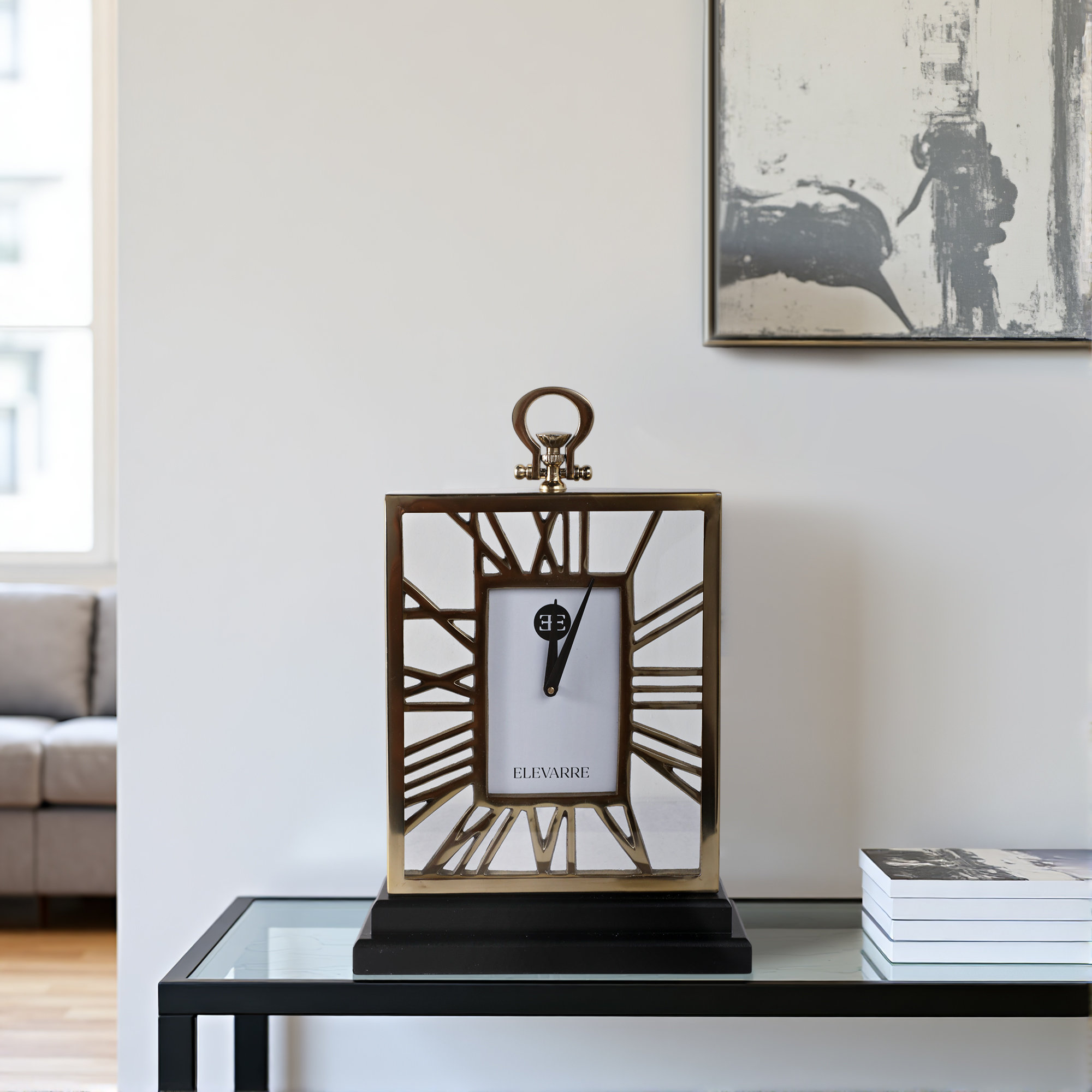 Latitude Run® Clock Modern Decorative Aluminum And Glass Timepiece With ...