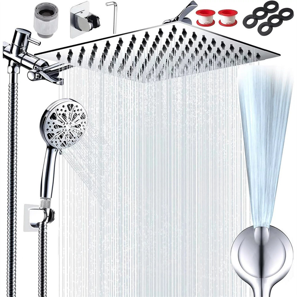 Hoomic Heads Dual Showerhead Combo 12" Rain Shower Head - Wayfair Canada