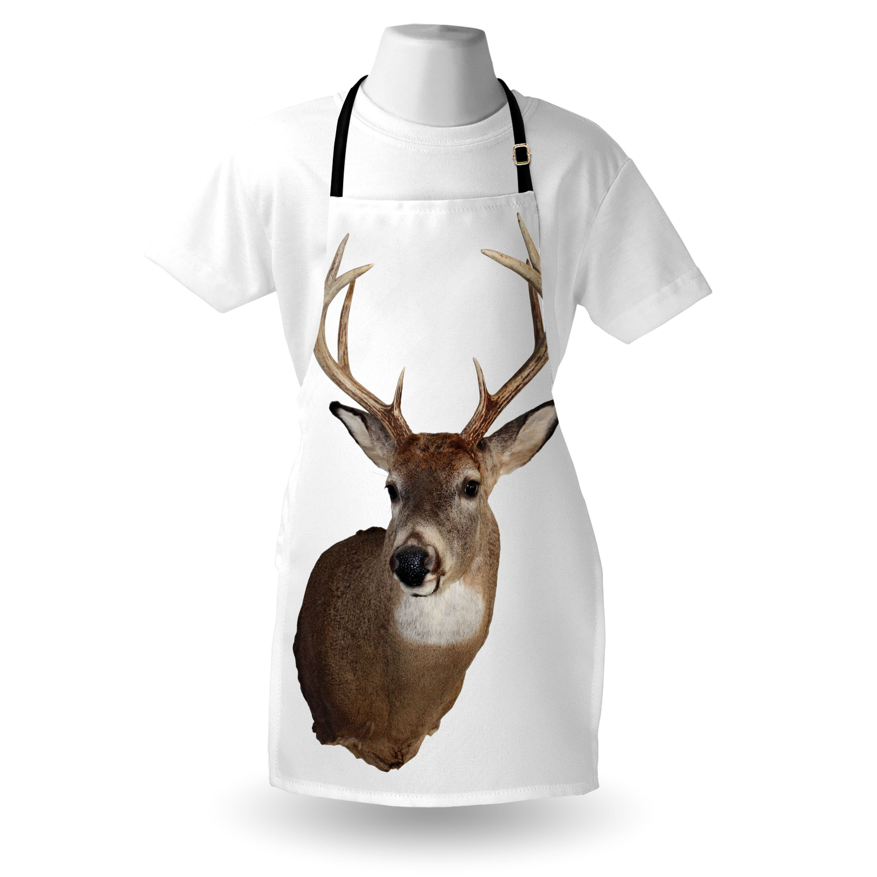 East Urban Home Reindeer Apron Unisex Deer and Antlers Portrait Adult ...