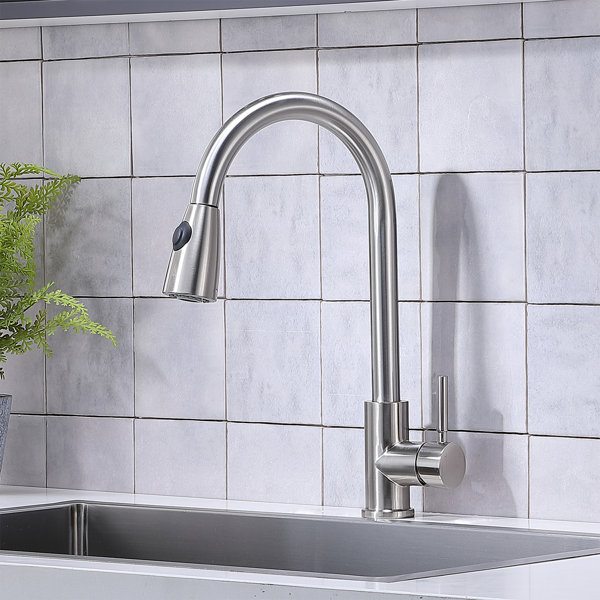 Ufaucet Brushed Nickel Kitchen Faucet With Pull Down Sprayer ,High Arc ...