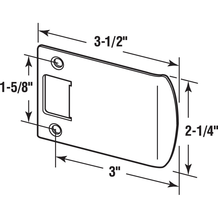 Prime-Line Extended Lip Strike, 3 In., Solid Brass Construction ...