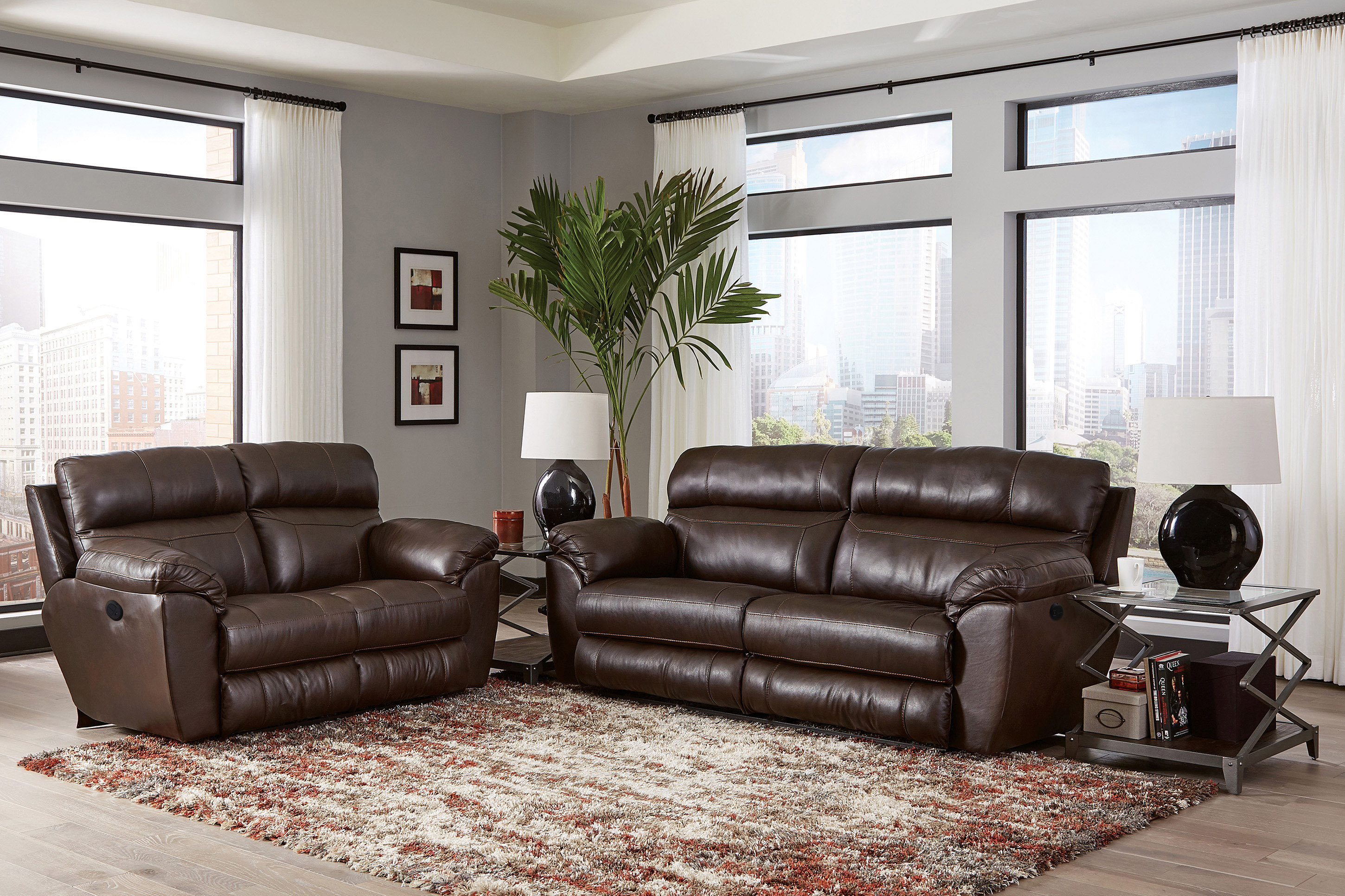 Red Barrel Studio 2 Piece Genuine Leather Reclining Living Room Set ...