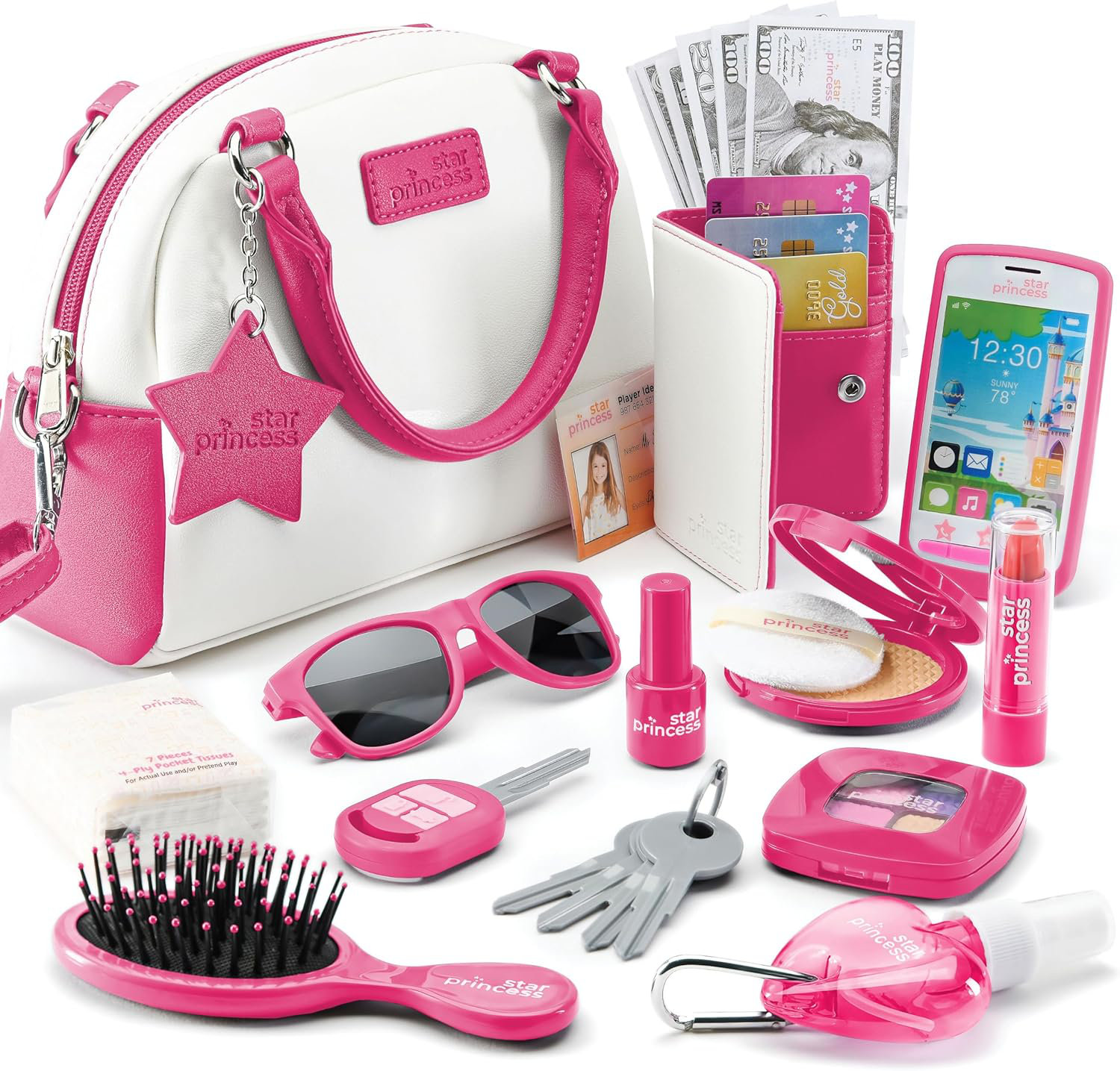 Stargo Star Princess Play Purse with Makeup and Accessories for Little ...