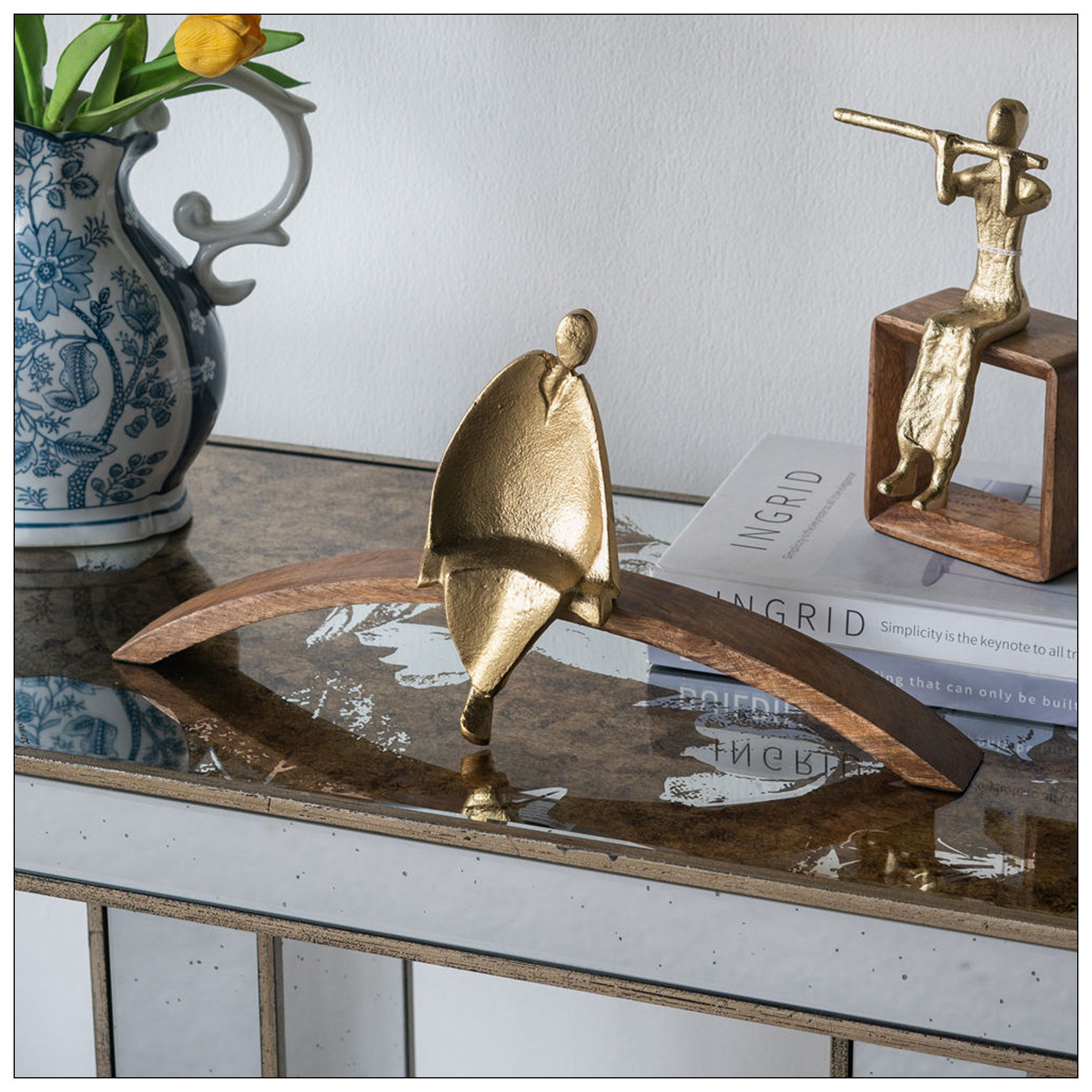 Brayden Studio® Rectangular Console Table with Elegant Floral Design ...