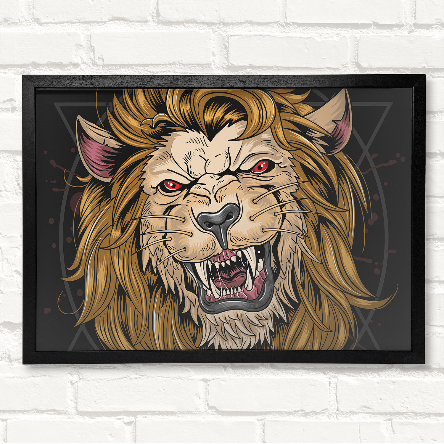 Latitude Vive Fearsome Lion Angry - Closed Corner Frame Art Prints on ...