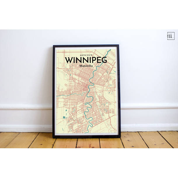 OurPoster.com Winnipeg City Map On Paper Print - Wayfair Canada