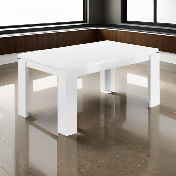Benjara Rhea Dining Table, 60 Inch Rectangular Laminate, Modern Block ...