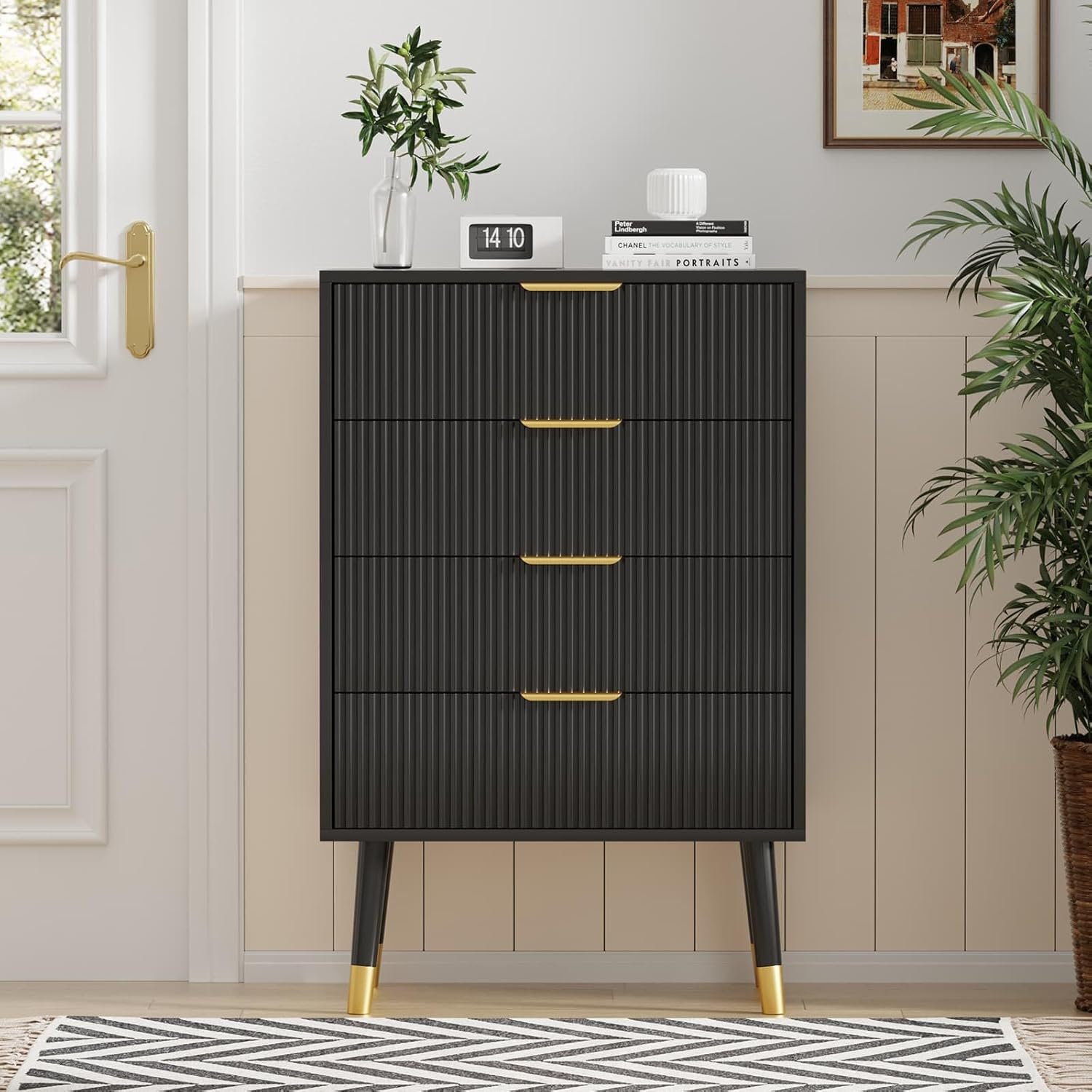 Mercer41 4 Drawers Dresser for Bedroom,Modern Chest of Drawers with ...