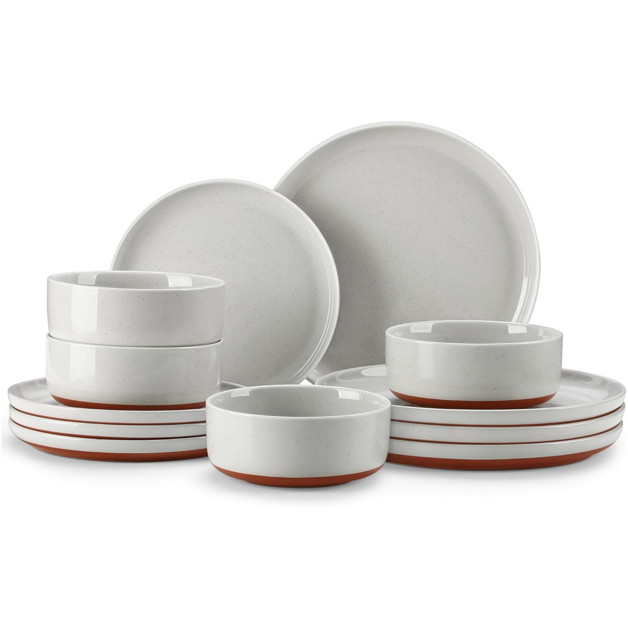 Hokku Designs Plates And Bowls Sets, 12 Pieces Modern Stoneware ...