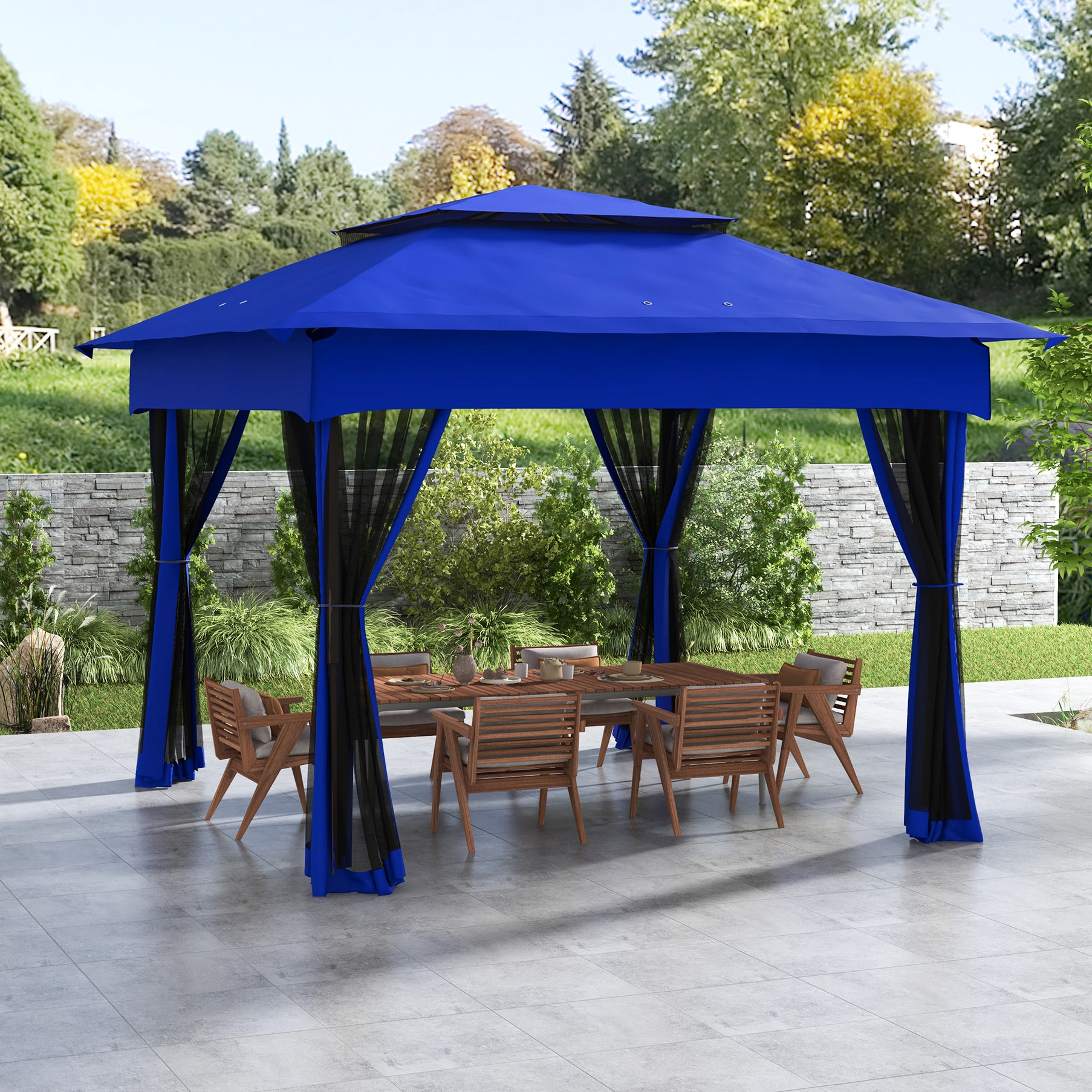 Latitude Run® X Pop Up Canopy, Outdoor Patio Gazebo With Detachable ...