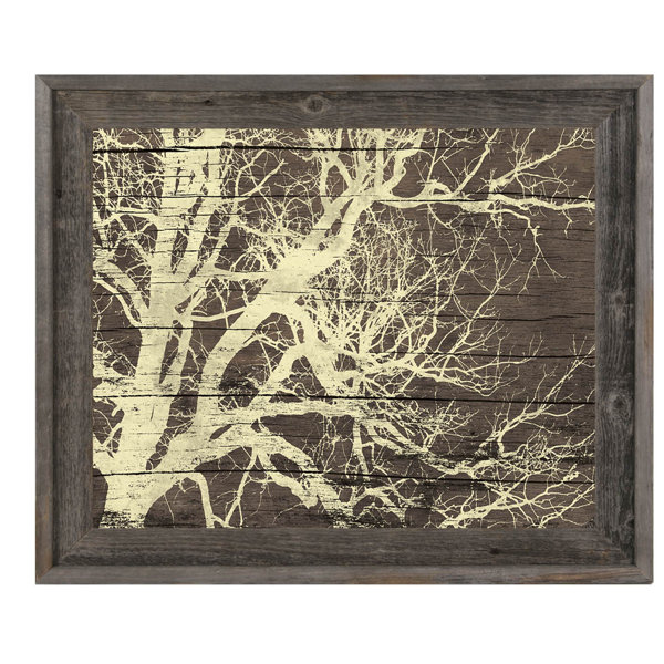 Click Wall Art Tree Silhouette On Wood Framed On Canvas Mounted To Foam ...