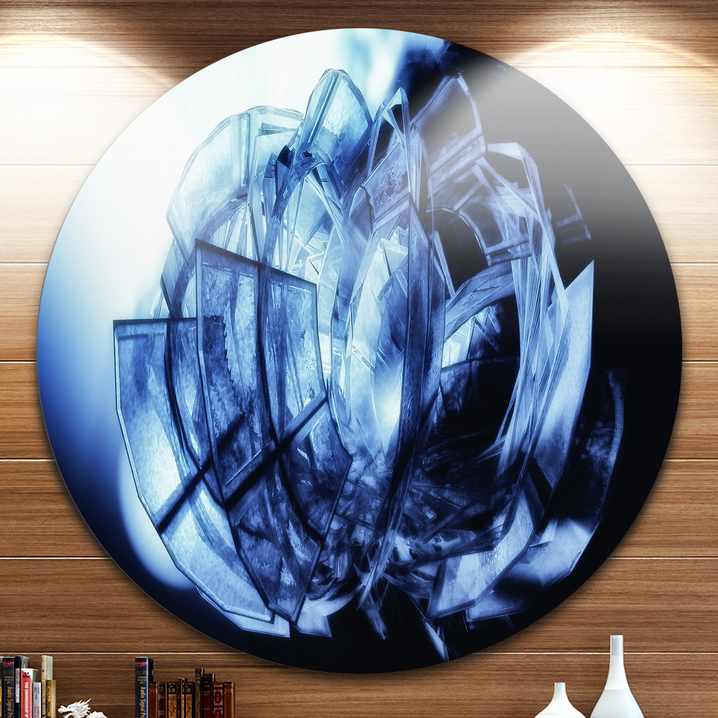Design Art 'Fractal 3D Blue Glass Pattern' Graphic Art Print on Metal ...