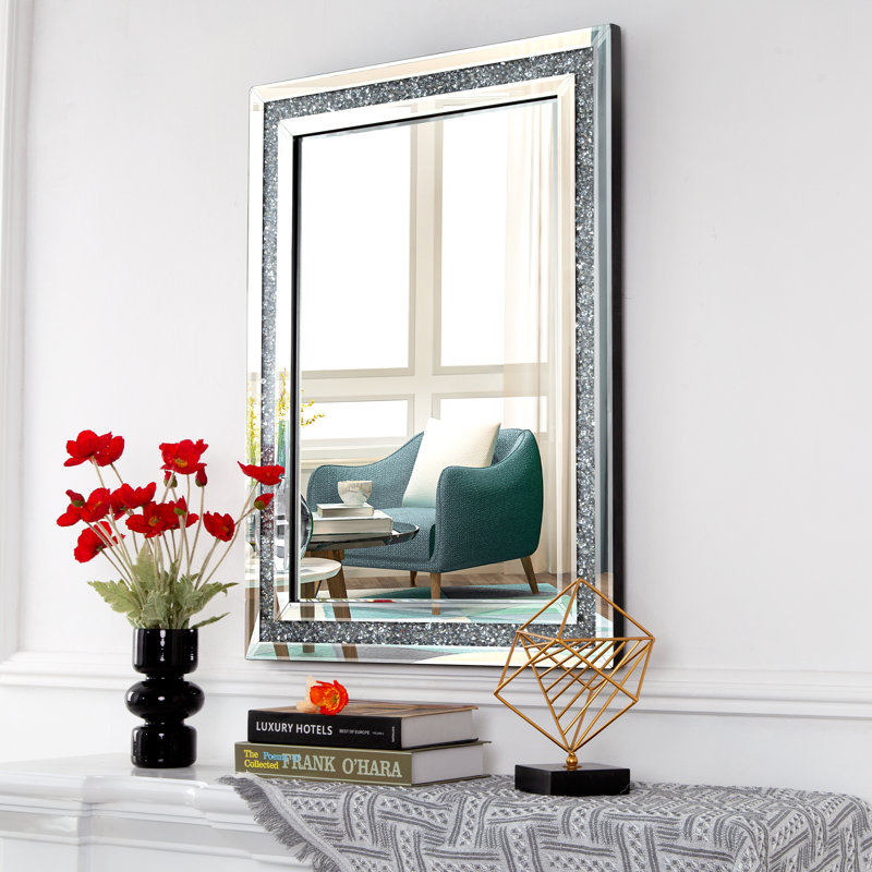 Wrought Studio™ Alasiah Decorative Crystal Mirrors Accent Mirror | Wayfair