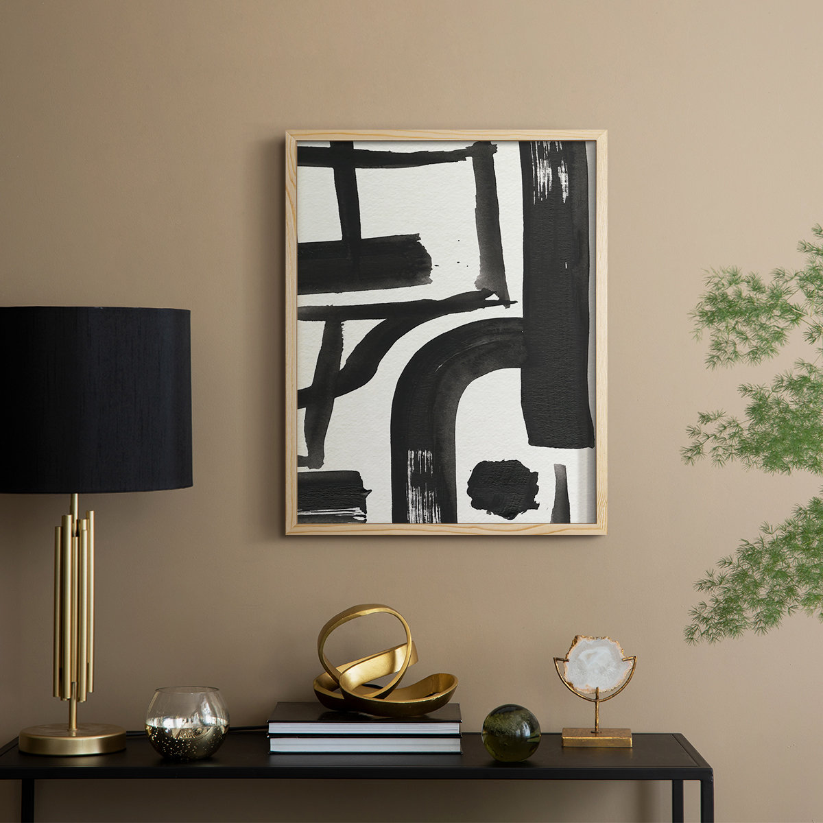Brayden Studio® Inkwell Intersect I Framed Print - Solid Wood | Wayfair